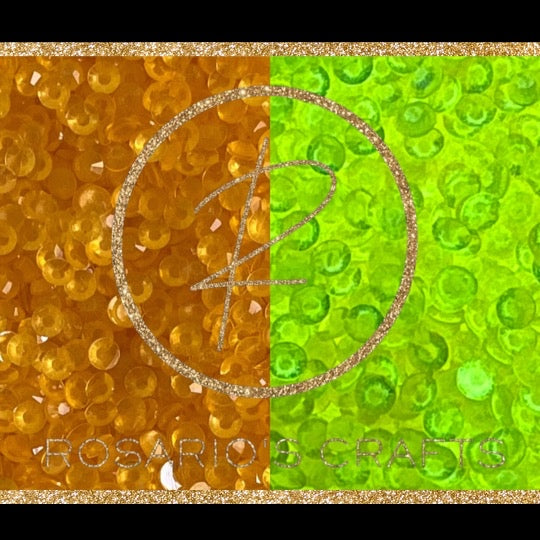 CLEAR ORANGE LUMINOUS FLAT-BACK RHINESTONES (GLOW IN THE DARK ...