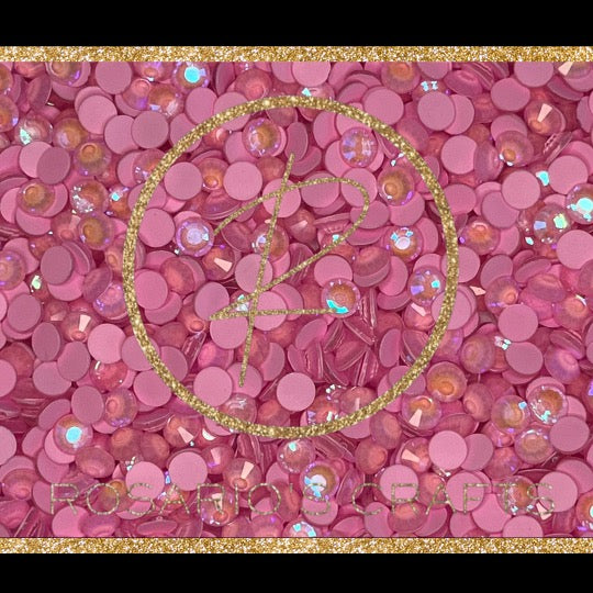 LIGHT PINK LUMINOUS GLASS FLAT-BACK RHINESTONES – ROSARIOS CRAFTS